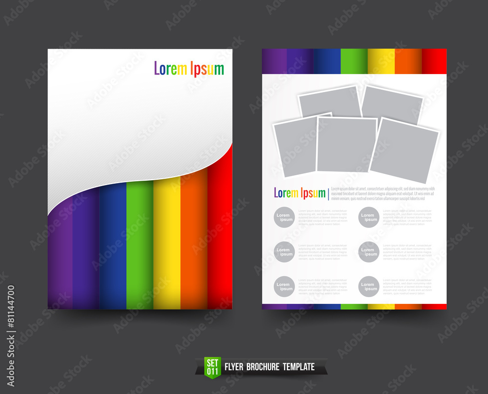Flyer Brochure background templated 011 Abstract colorful rainbo Stock ...