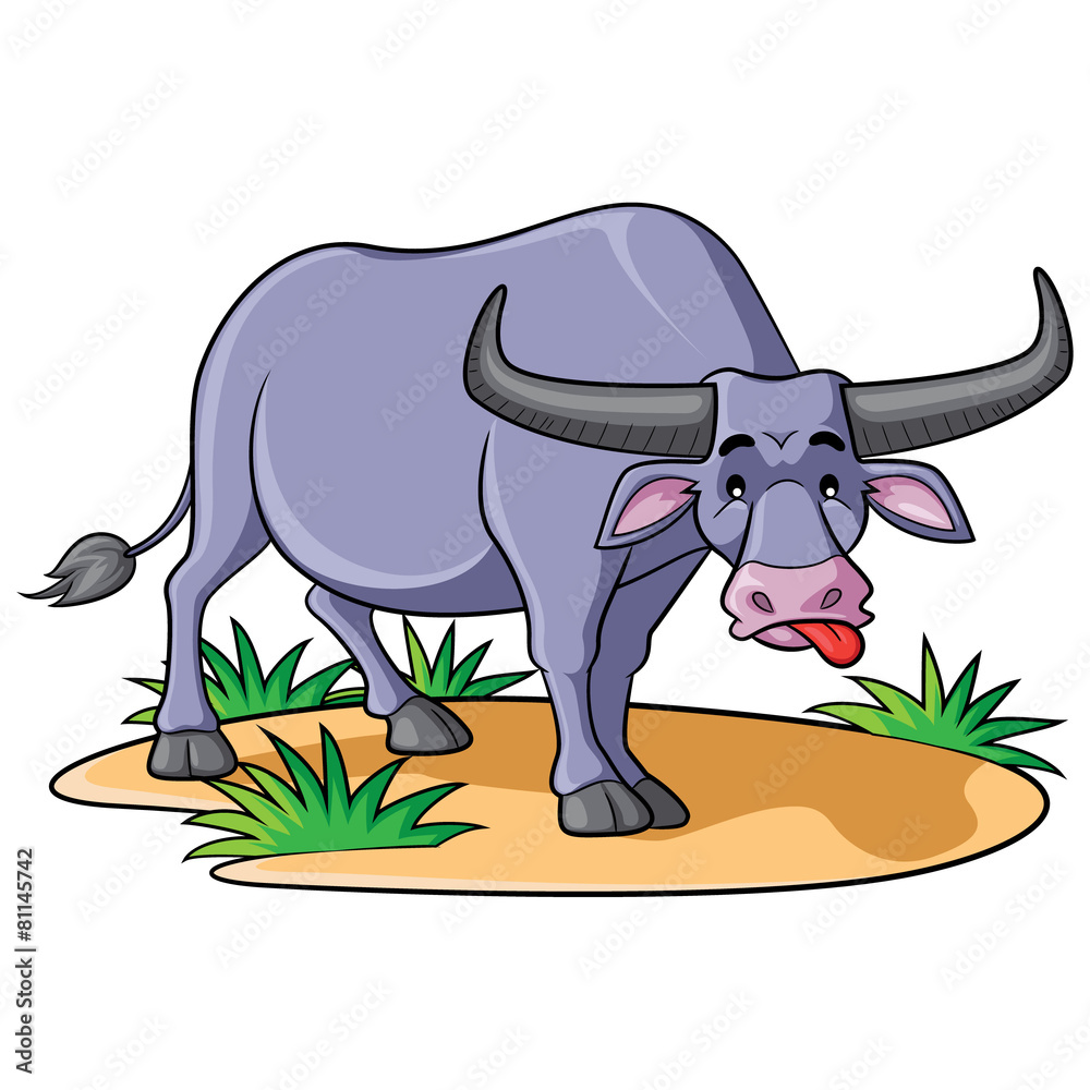 Buffalo Cartoon Stock Vector | Adobe Stock