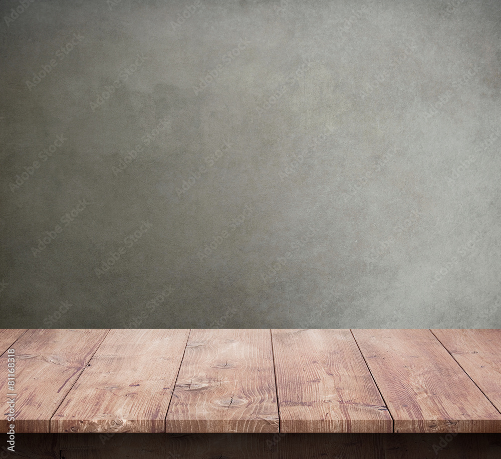 Wood table with concrete texture background Stock Photo | Adobe Stock