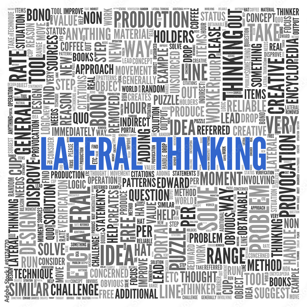 LATERAL THINKING Concept Word Tag Cloud Design Stock Illustration ...
