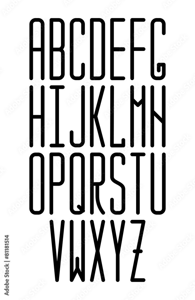 Thin vector monospace sans serif font with rounded corners. Mode Stock ...
