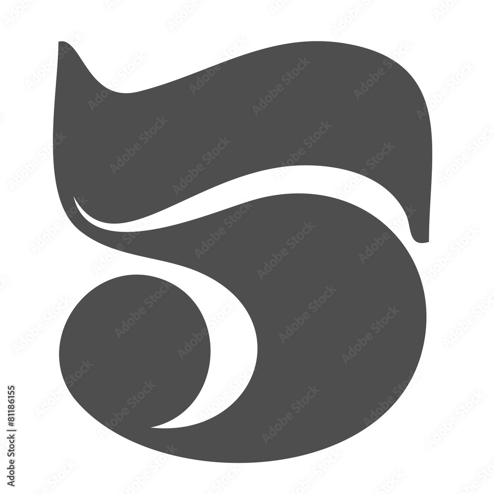 Vintage and retro numeric font number five for big posters etc Stock ...