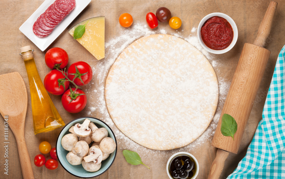 Pizza cooking ingredients Stock Photo | Adobe Stock