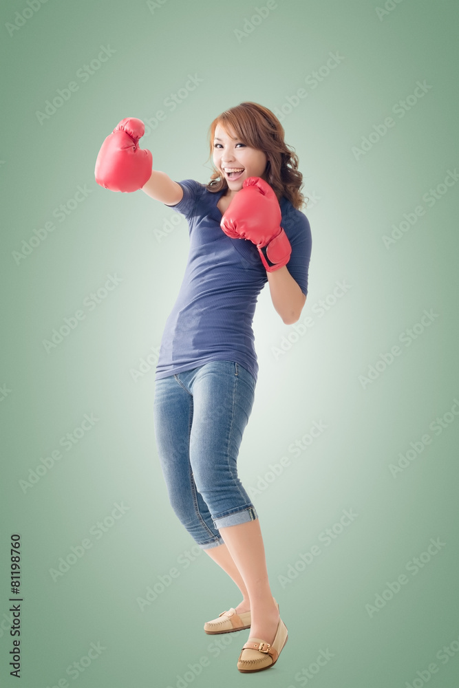 Fighting girl concept foto de Stock | Adobe Stock