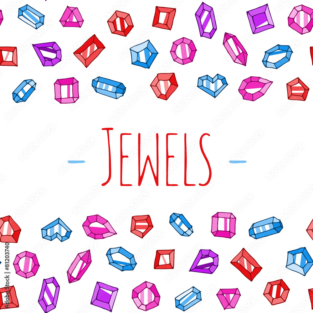 Cartoon jewels vector background Stock Vector | Adobe Stock