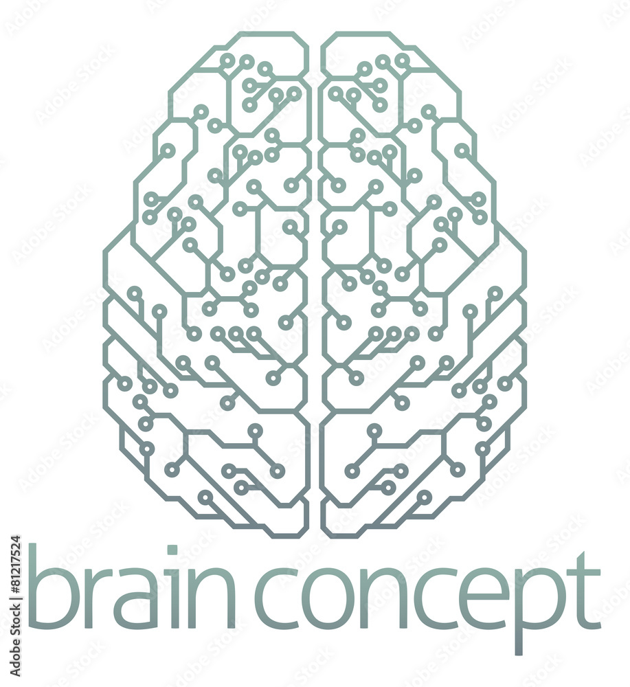 Brain computer circuit design Stock Vector | Adobe Stock