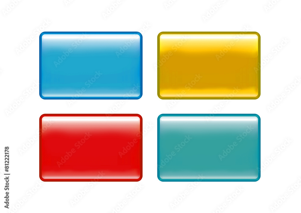 Rechteckige Buttons in vier Farben Stock-Illustration | Adobe Stock