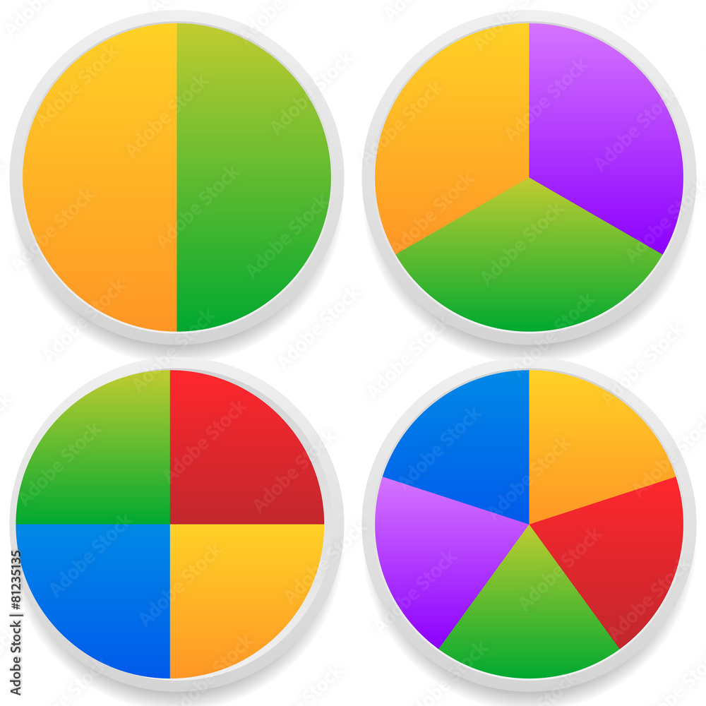 Pie Chart Vector. Pie Chart, Pie Graph Elements Stock Vector | Adobe Stock