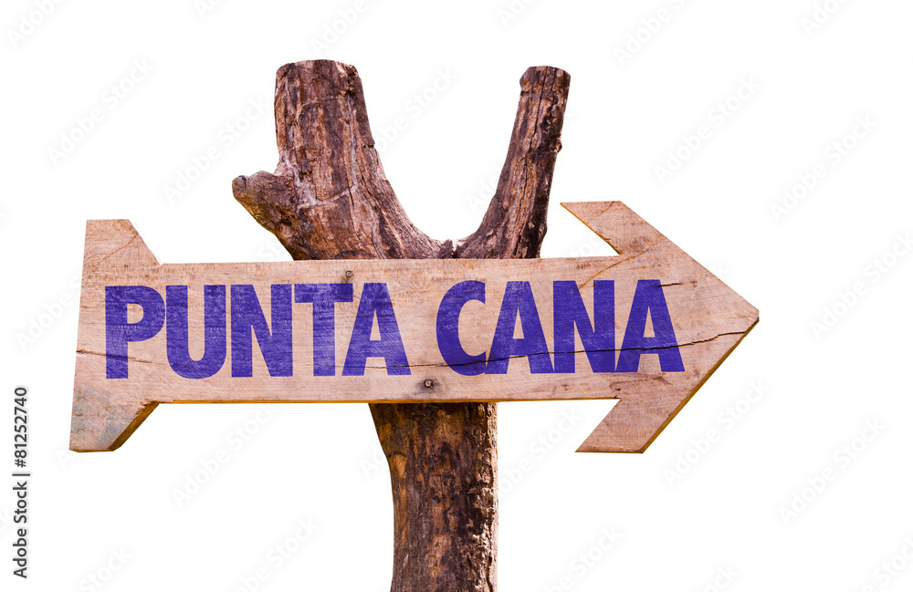 Punta Cana wooden sign isolated on white background Stock Photo | Adobe ...