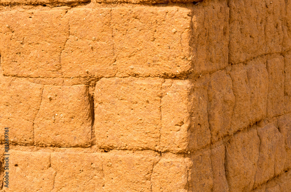 Mud brick wall detail Stock Photo | Adobe Stock