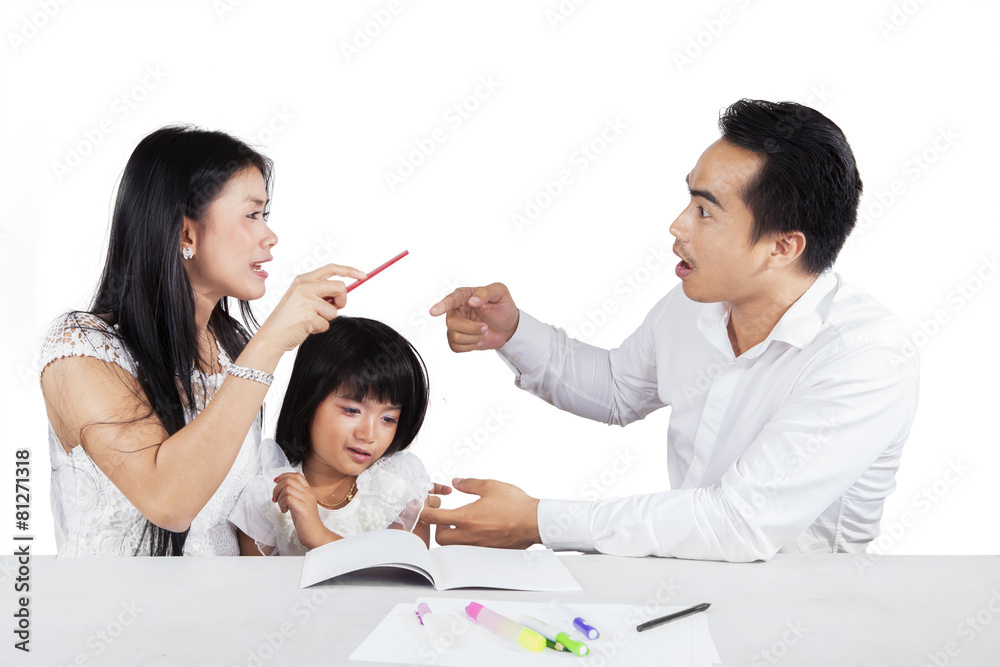 Two parents arguing near to their child Stock Photo | Adobe Stock