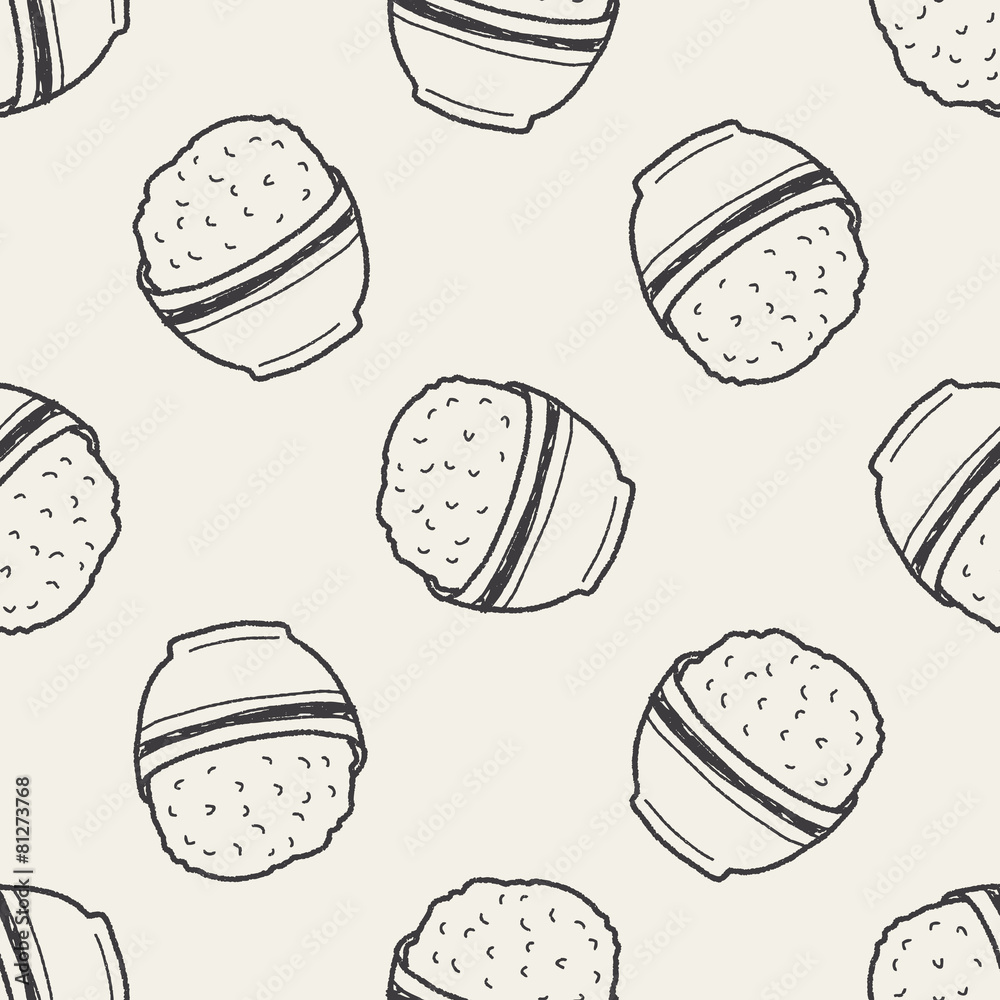 rice doodle seamless pattern background Stock Vector | Adobe Stock