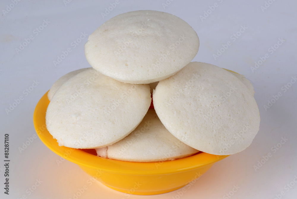 Idli on white background Stock Photo | Adobe Stock