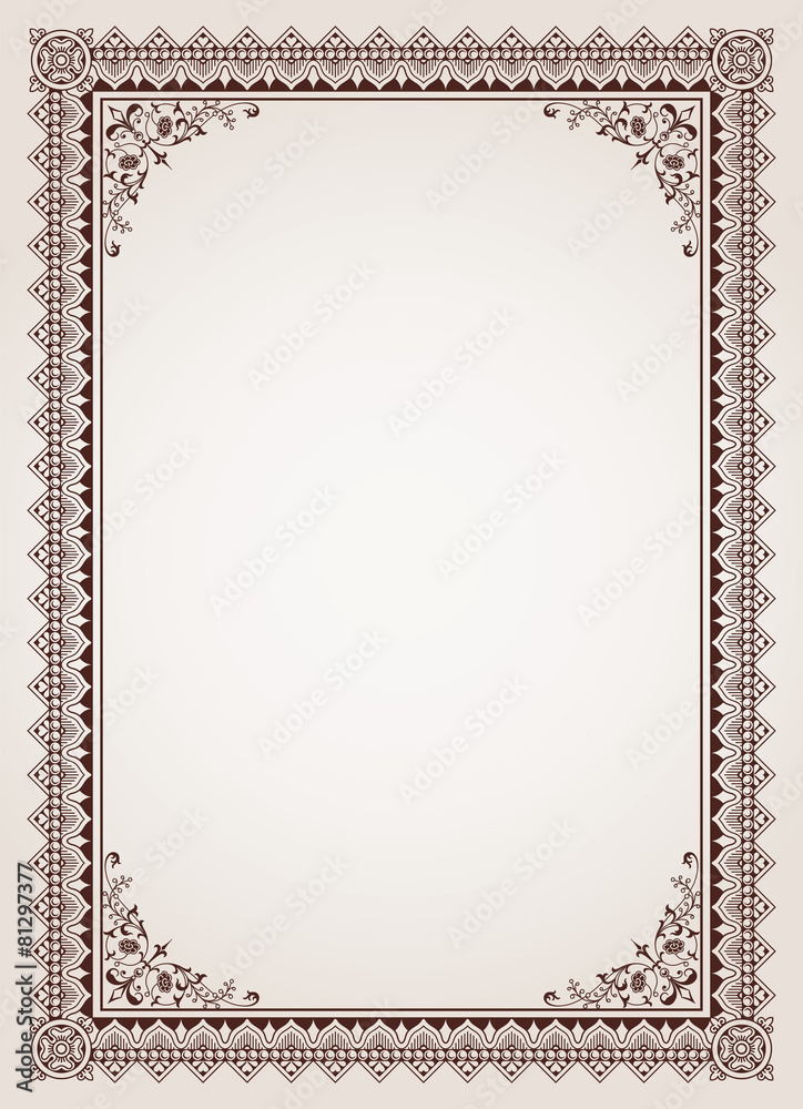 Decorative border frame certificate template vector Stock Vector ...