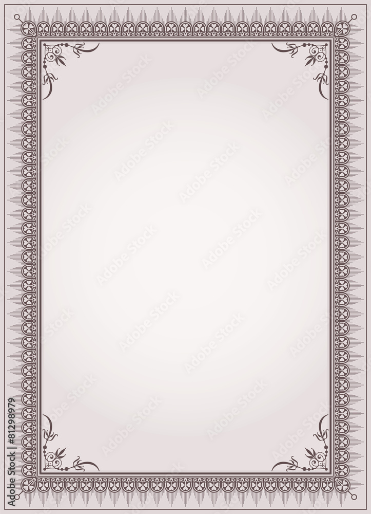 Decorative border frame certificate template vector Stock Vector ...