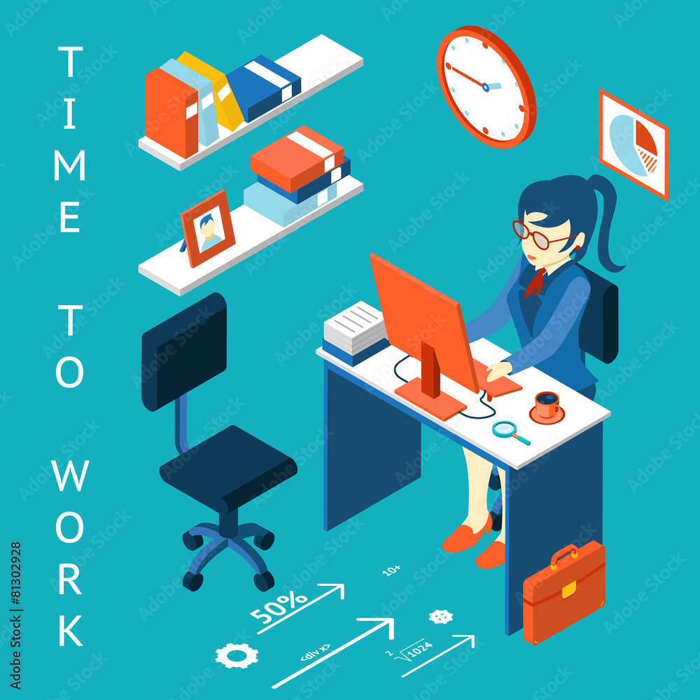 Time to work concept. Business corporate process infographic Stock ...