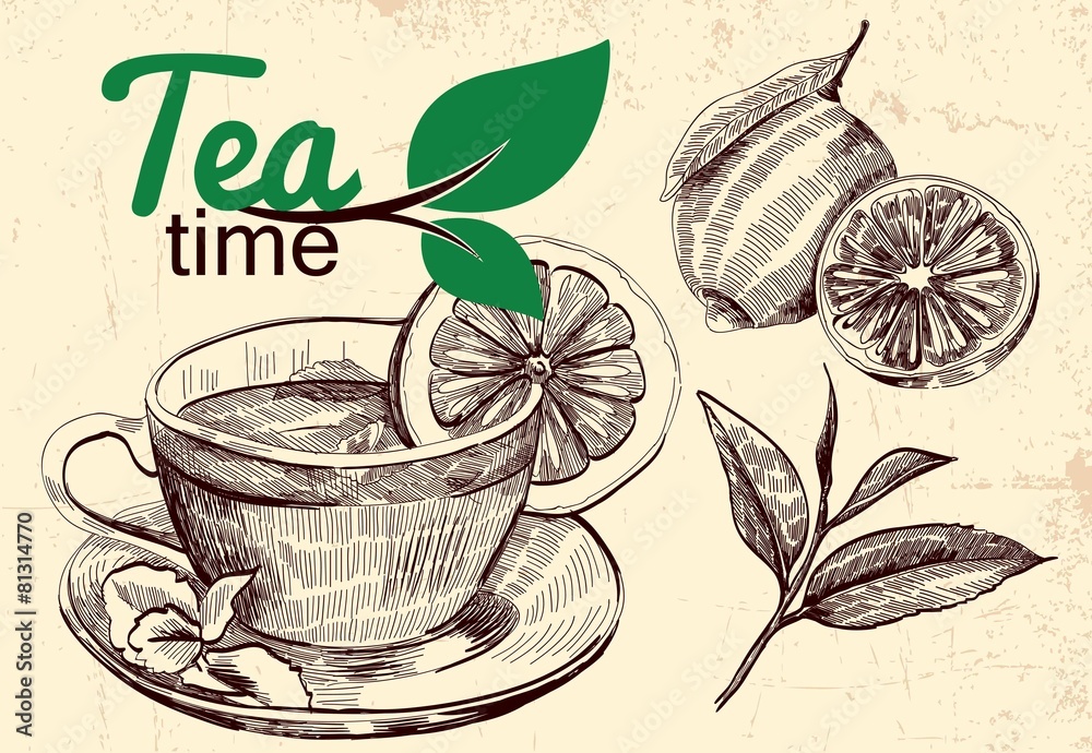 tea time illustration Stock Vector | Adobe Stock