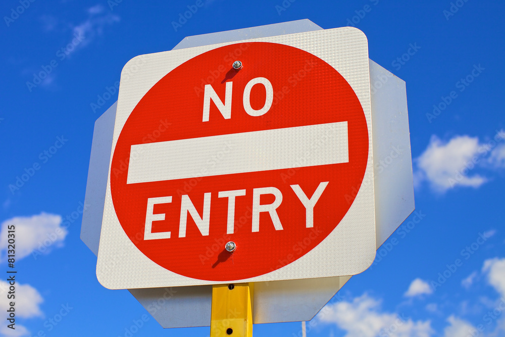 Round sign no entry Stock Photo | Adobe Stock