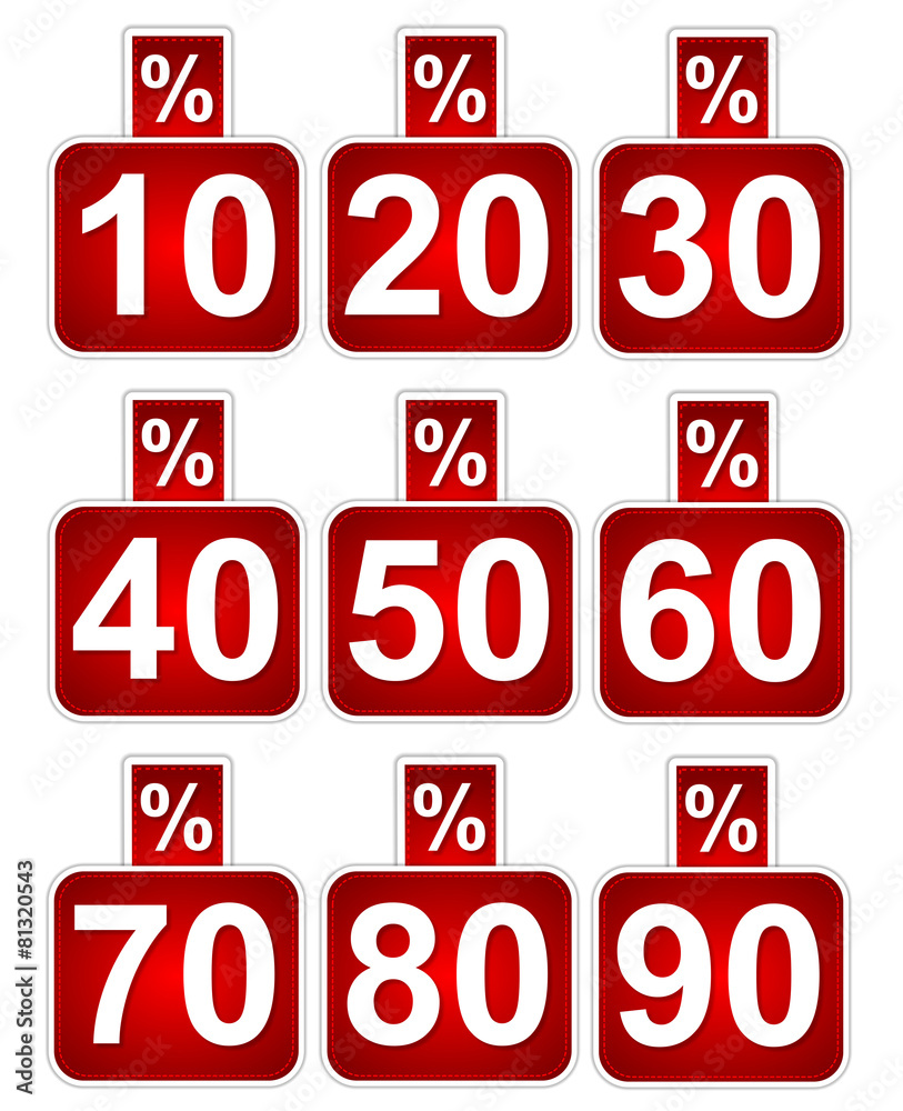 -%10, 20, 30, 40, 50, 60, 70, 80, 90 Stock-Vektorgrafik | Adobe Stock