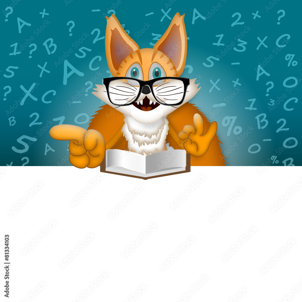 Freddy Fox teacher pupil student learning collage cartoon Stock ...