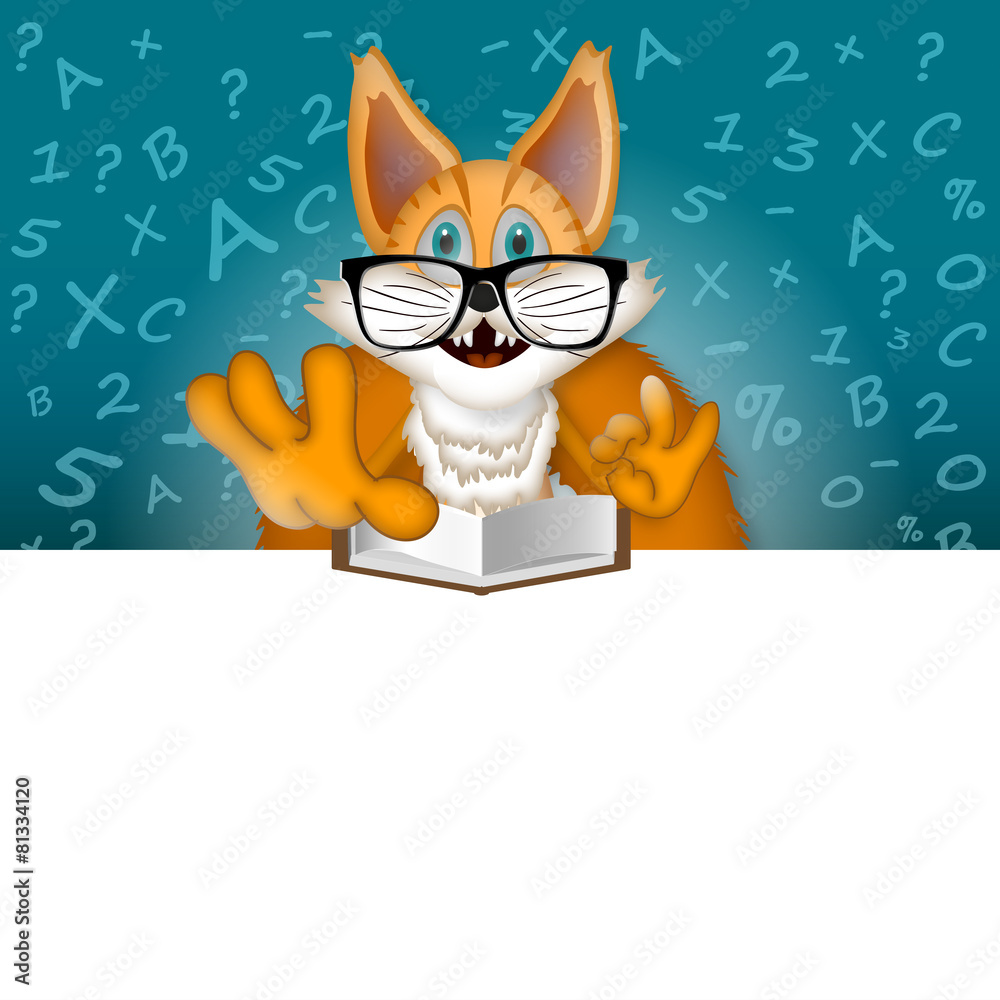 Freddy Fox teacher pupil student learning collage cartoon Stock ...