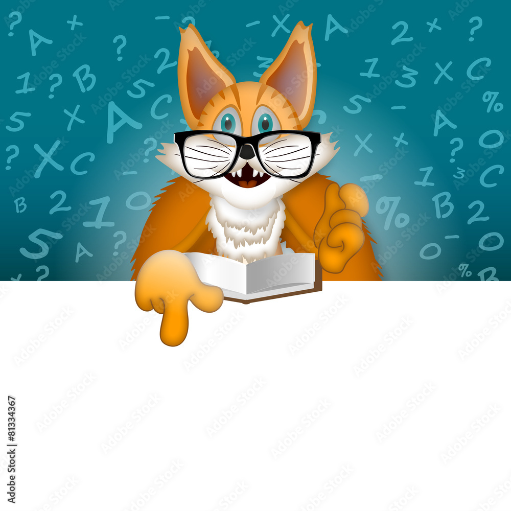 Freddy Fox teacher pupil student learning collage cartoon Stock ...