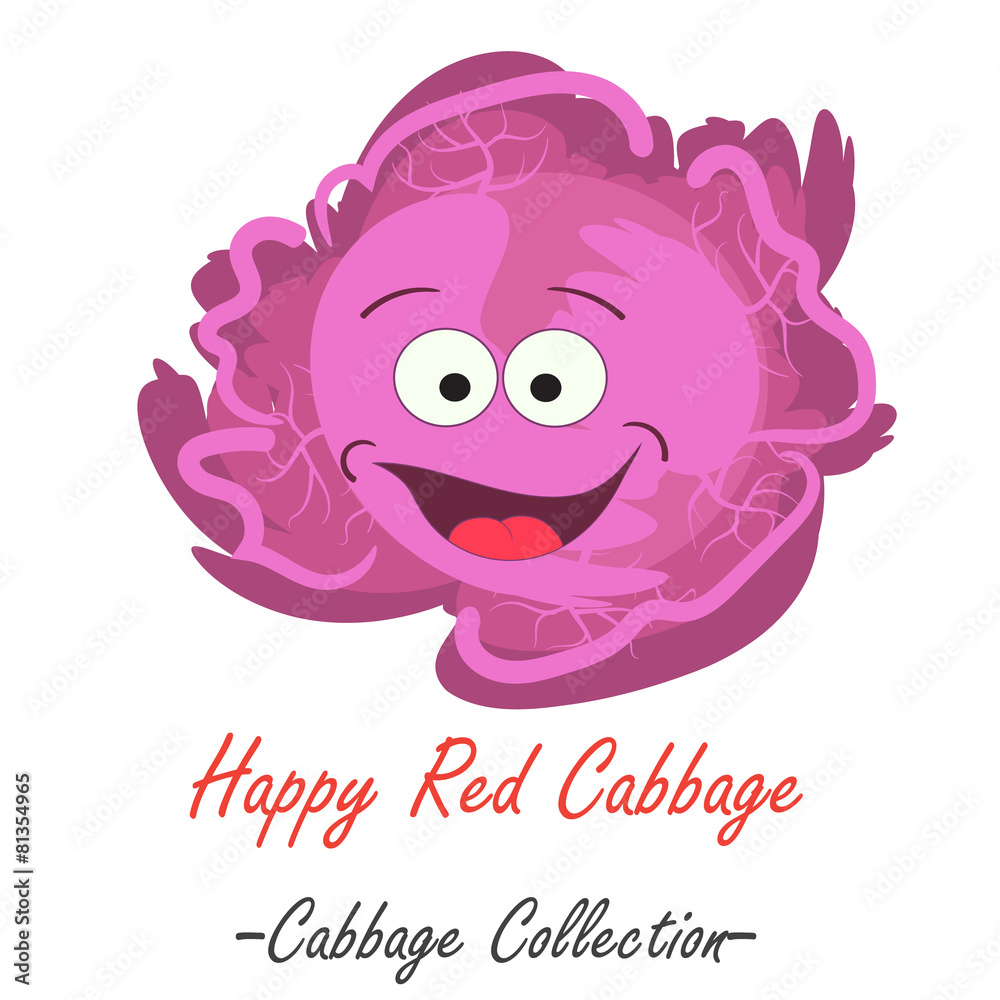 Cartoon Red Cabbage