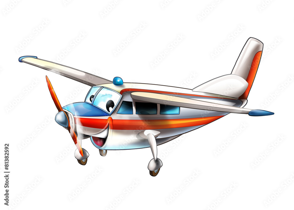 Cartoon plane - glider - caricature - illustration Stock Illustration ...
