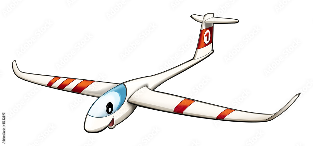 Cartoon plane - glider - caricature Stock Illustration | Adobe Stock