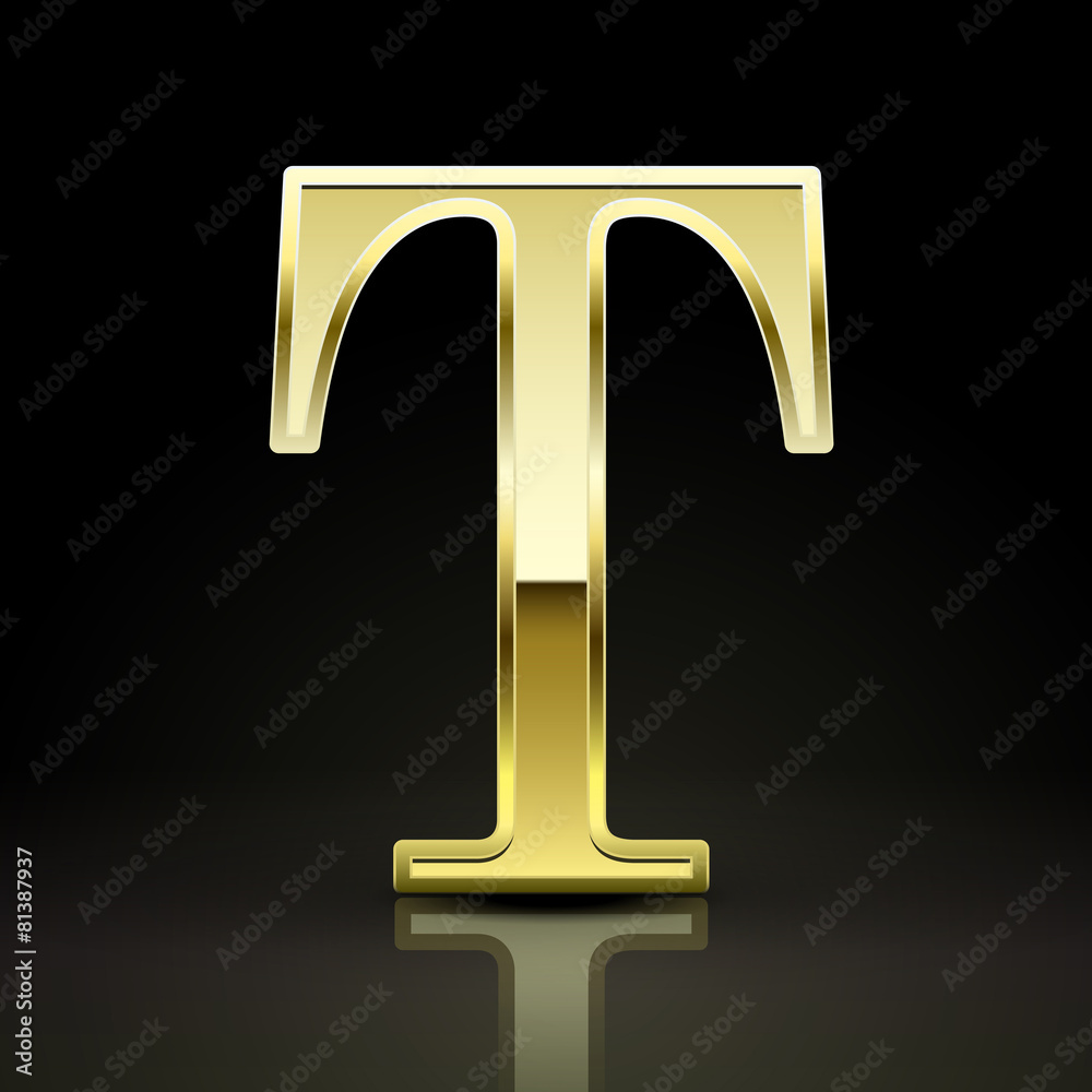 Golden 3d Letters T