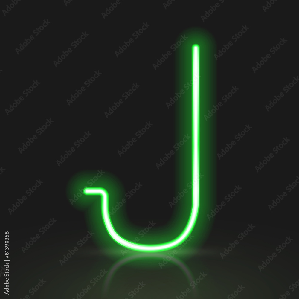 The Letter J In Green