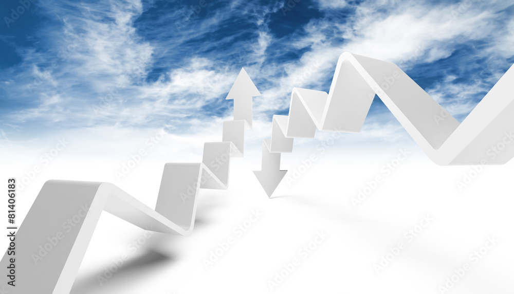 Broken trend lines with arrows are going up and down Stock Illustration ...