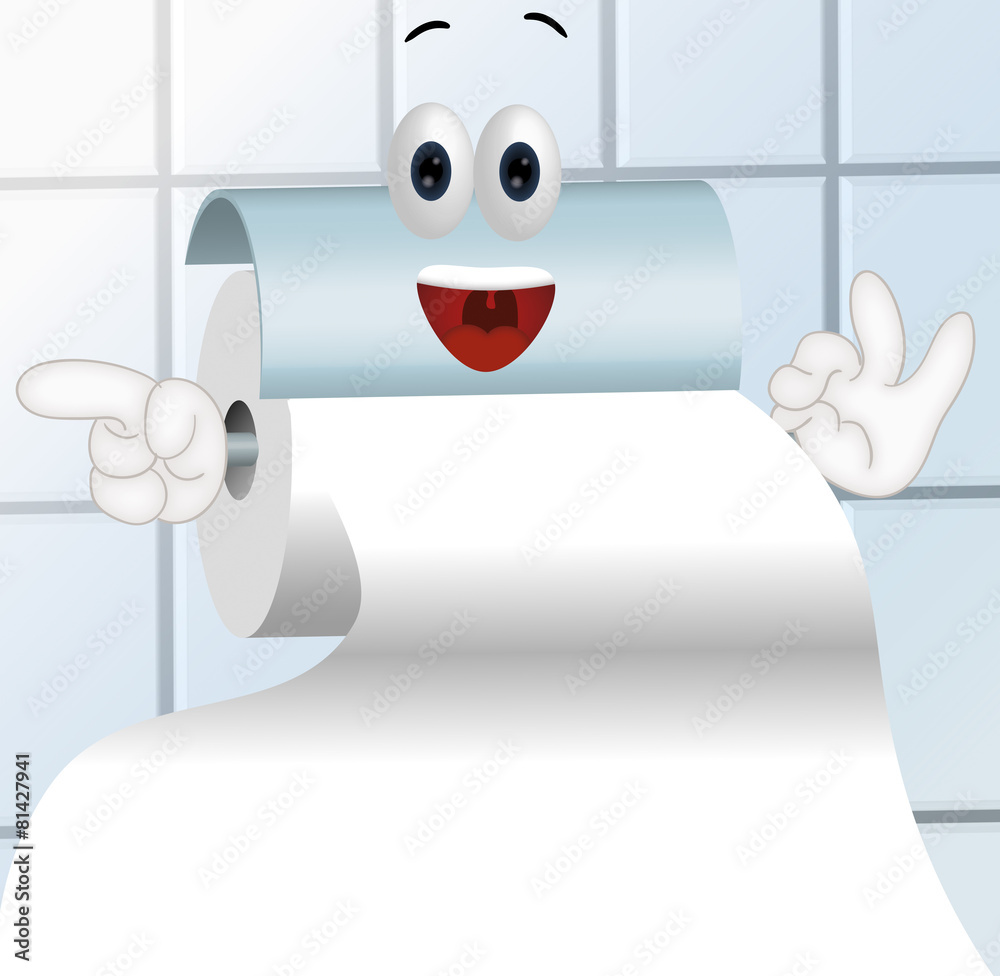 Funny toilet paper cartoon comic illustration note Stock Illustration ...