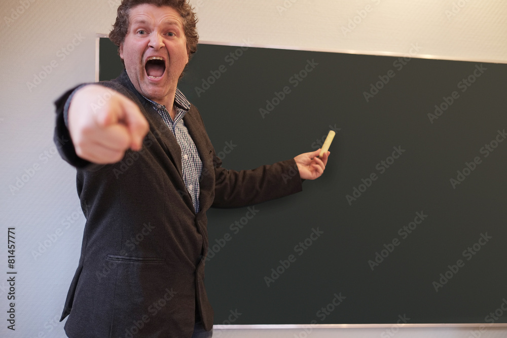 Male teacher in anger yelling at students Stock Photo | Adobe Stock
