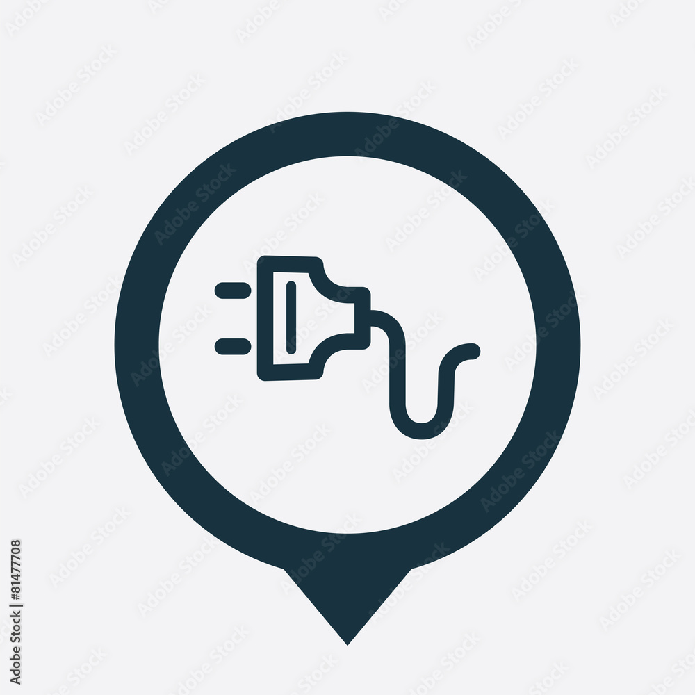 electrical plug icon map pin Stock Vector | Adobe Stock