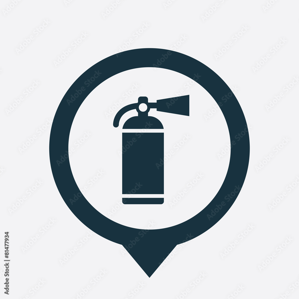 fire extinguisher icon map pin Stock Vector | Adobe Stock