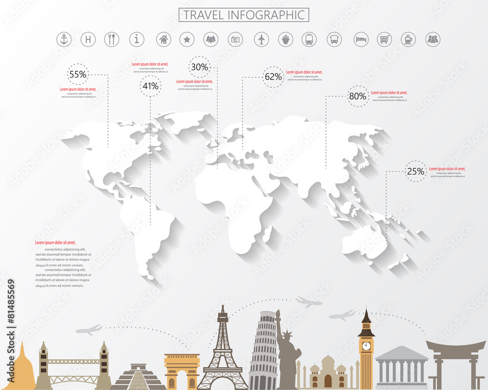 travel map infographic Stock Vector | Adobe Stock