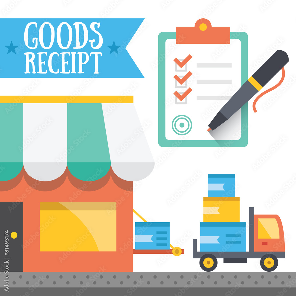 Goods receipt concept. Vector illustration Stock Vector | Adobe Stock