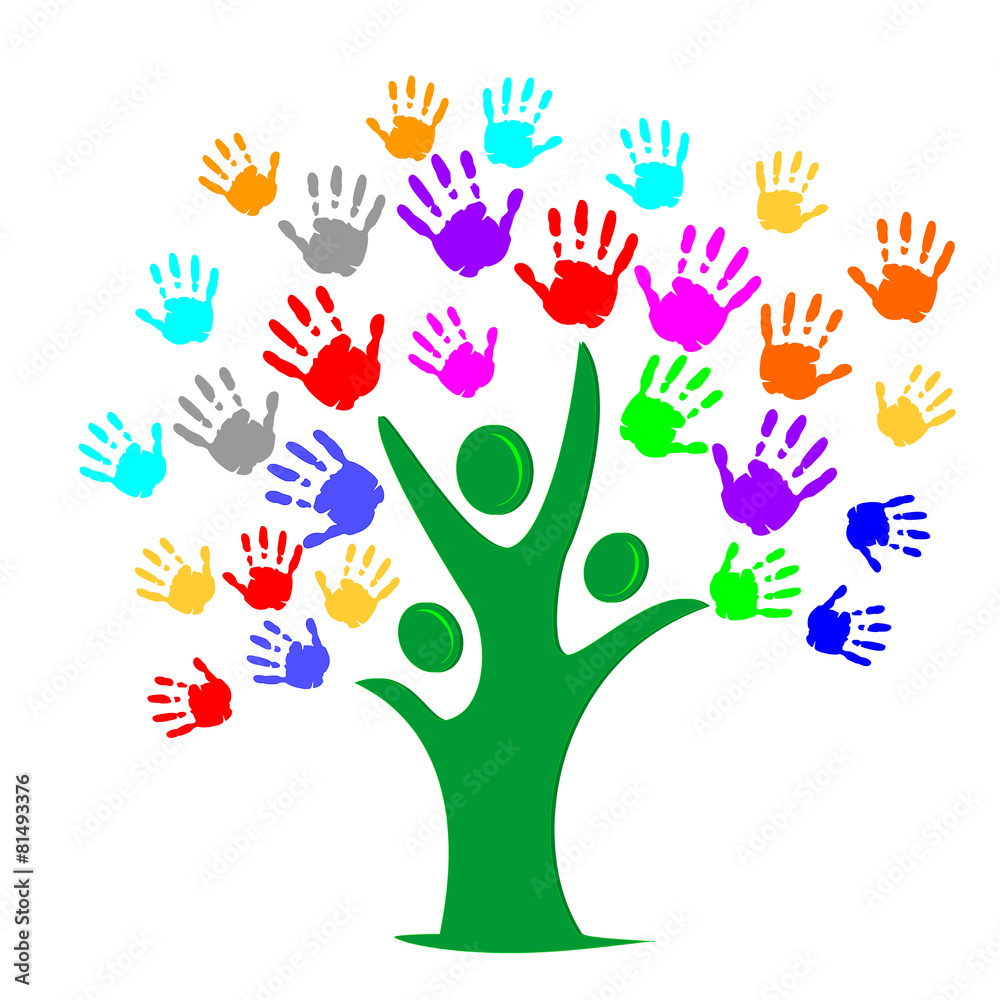 friendship hands tree team Stock Illustration | Adobe Stock