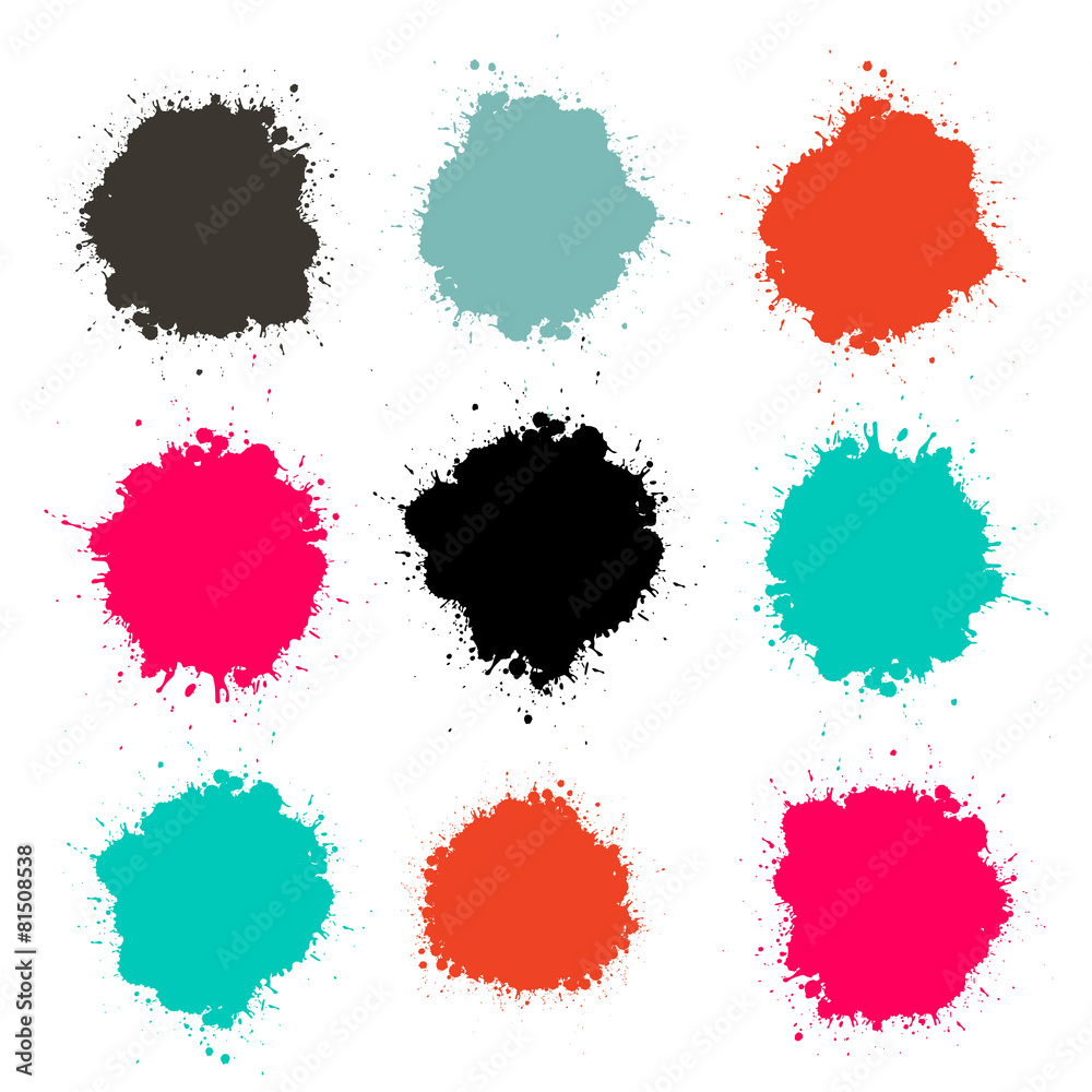 Splashes - Splash Color Vector Set Isolated on White Stock Vector ...