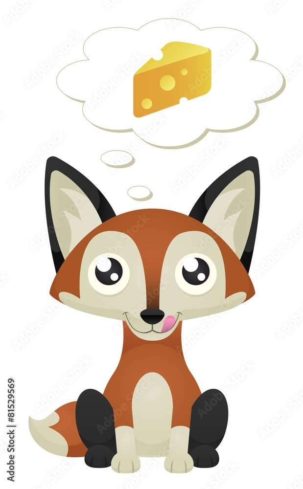 Hungry Fox Stock Vector | Adobe Stock