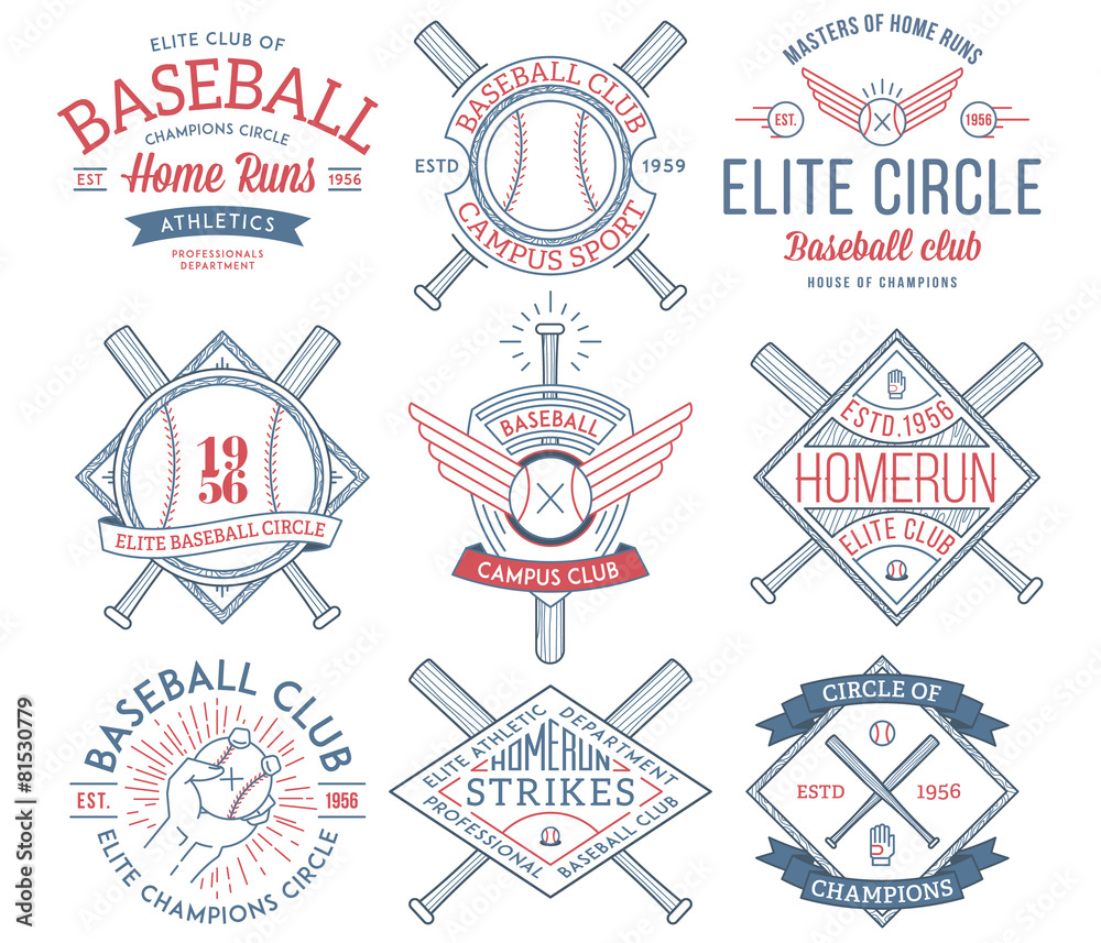 Baseball badges and icons Stock Vector | Adobe Stock