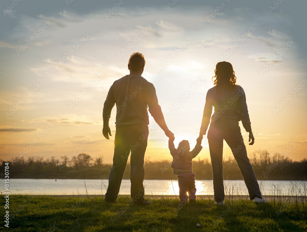 family at sunset Stock Photo | Adobe Stock