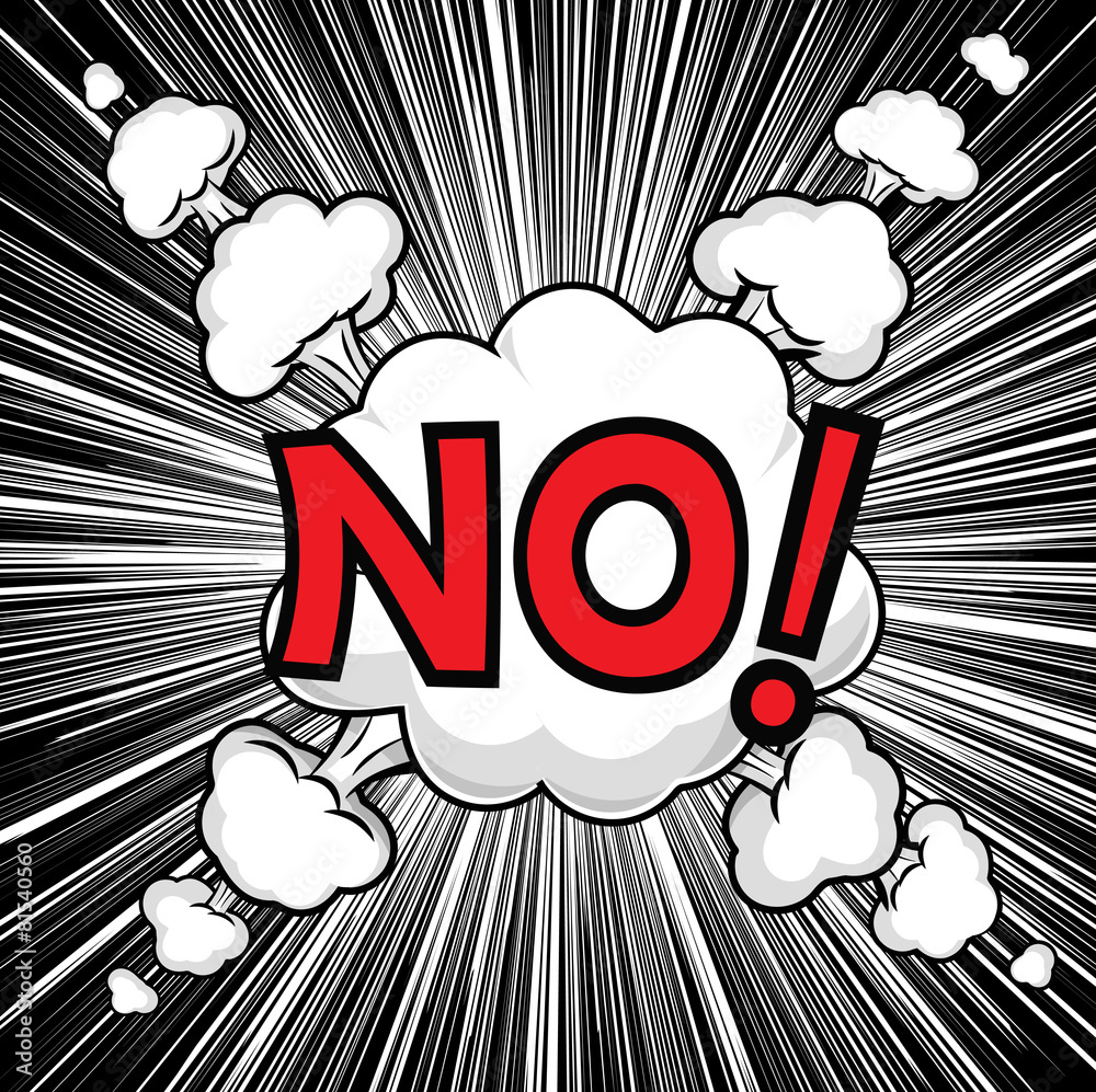 No! Comic , Cartoon Background Stock Vector | Adobe Stock