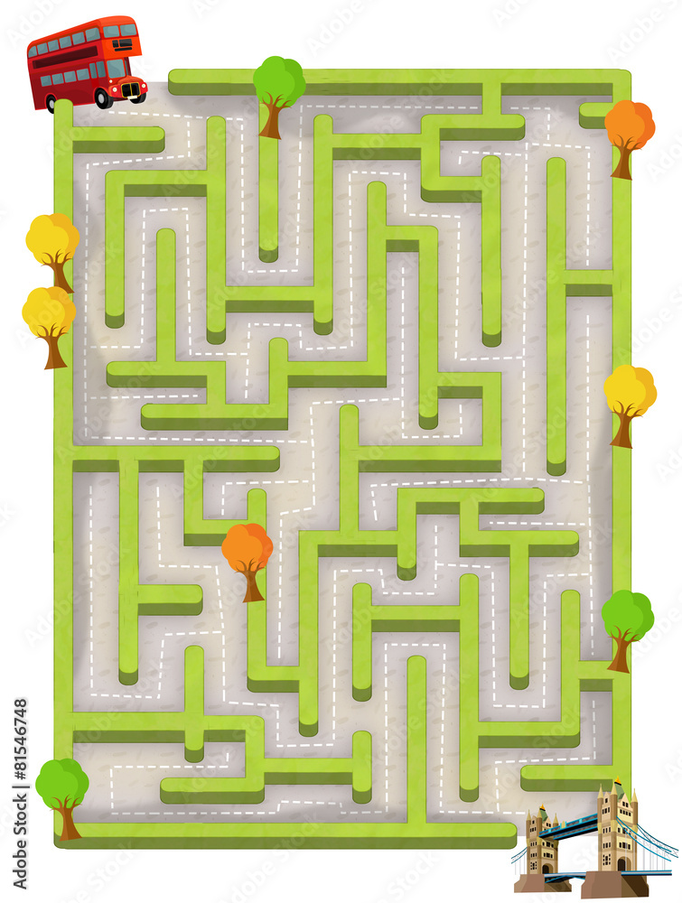 Cartoon labyrinth - illustration for the children Stock Illustration ...