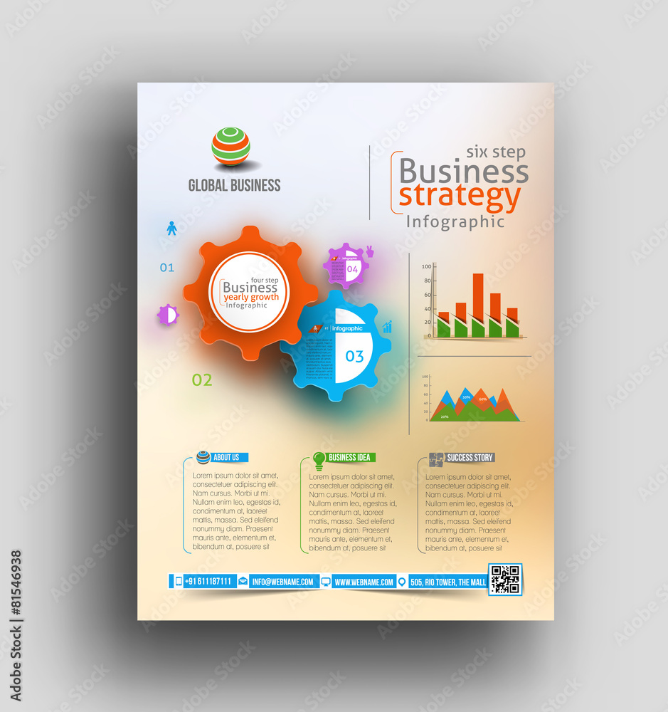 Infographic Business Flyer & Poster Design Element. Stock Vector ...