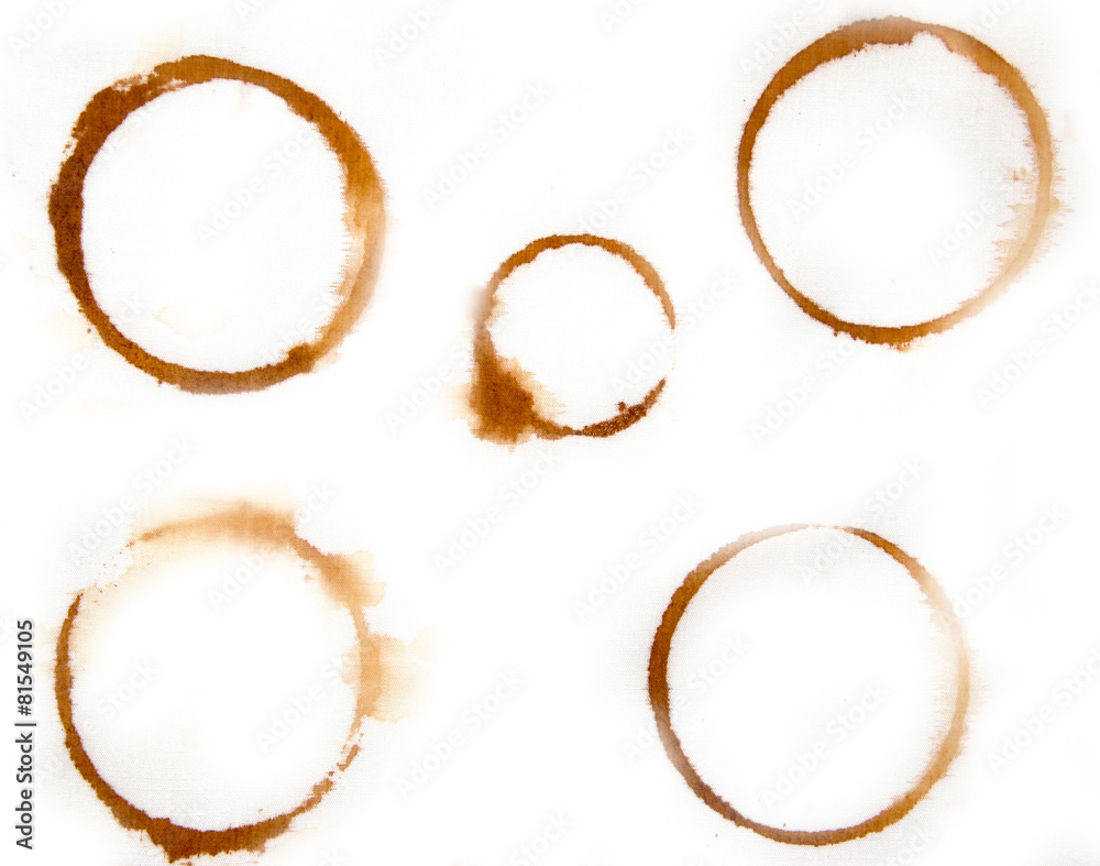 round spots on a coffee cup on a white cloth Stock Photo | Adobe Stock