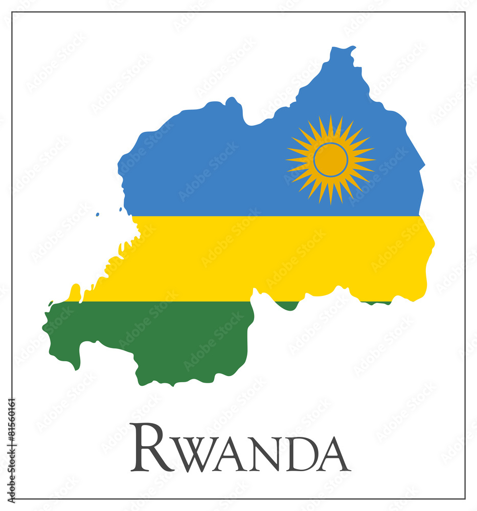 Rwanda flag map Stock Vector | Adobe Stock