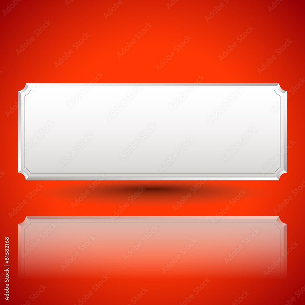Plaque shape with blank space on bright red Stock Vector | Adobe Stock
