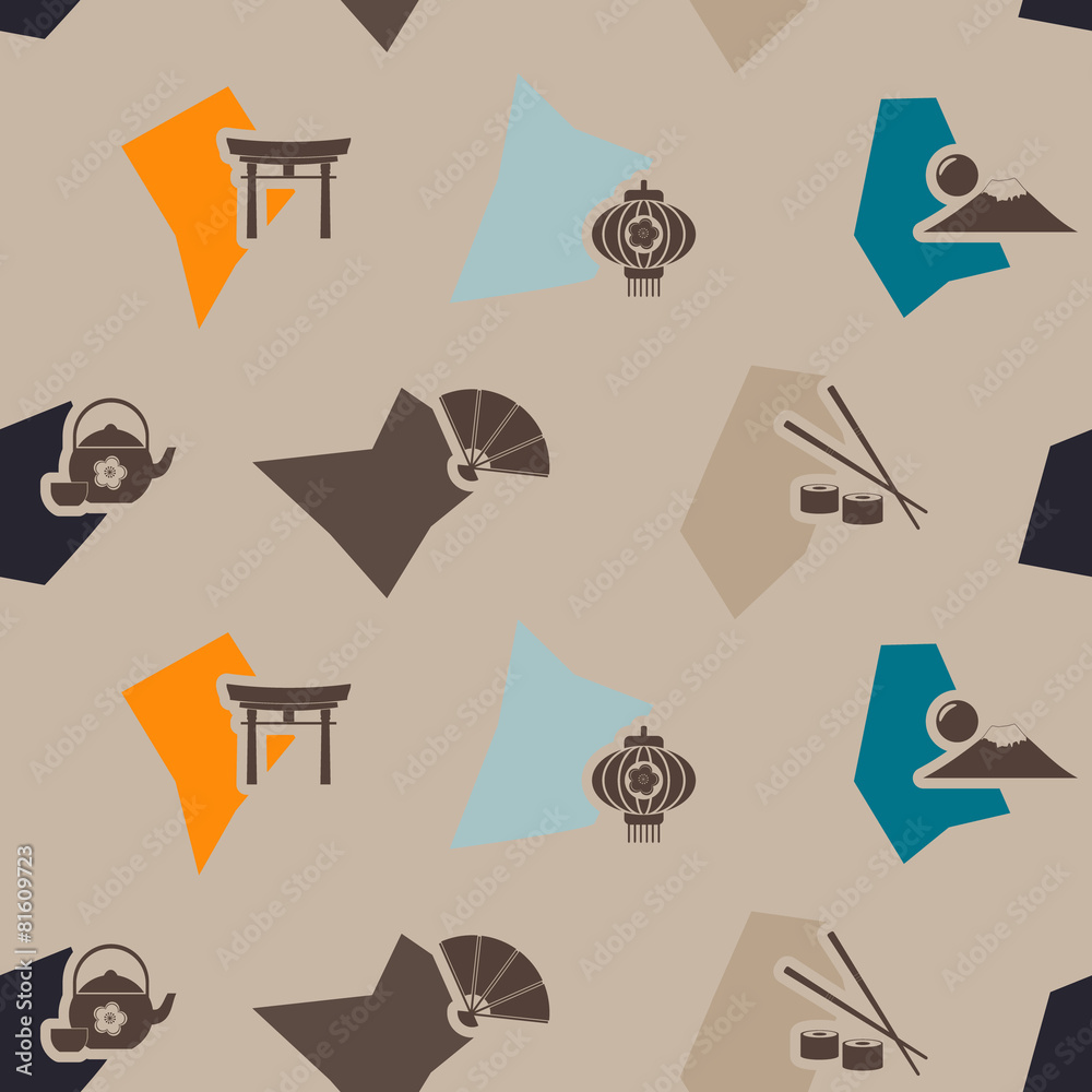 Seamless background with japanese symbols for your design Stock Vector ...